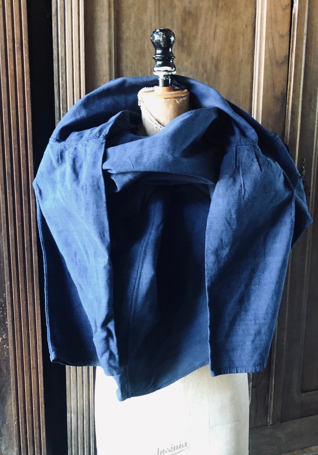 Antique French Workwear Smock Hemp Linen Tunic Robe Dress C1910 Woad ...