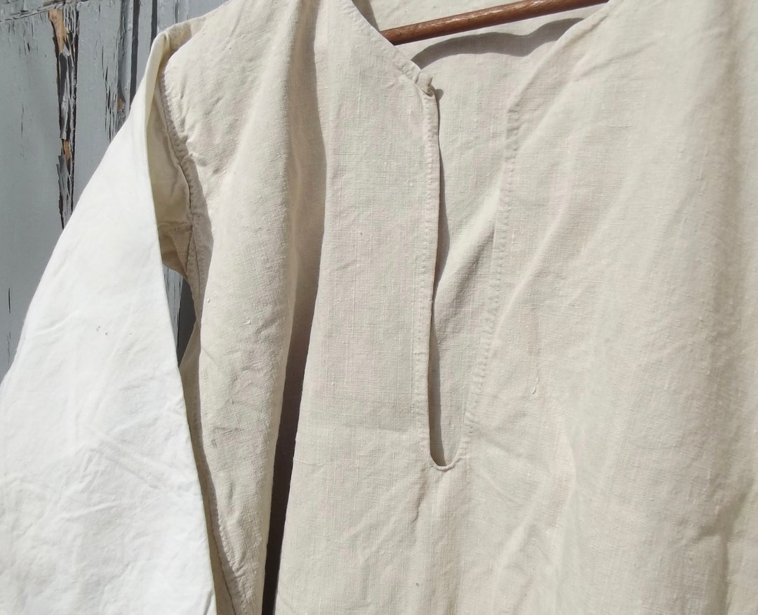 Antique French Farming Smock Chanvre Linen Tunic Work Dress C1900 Ecru ...