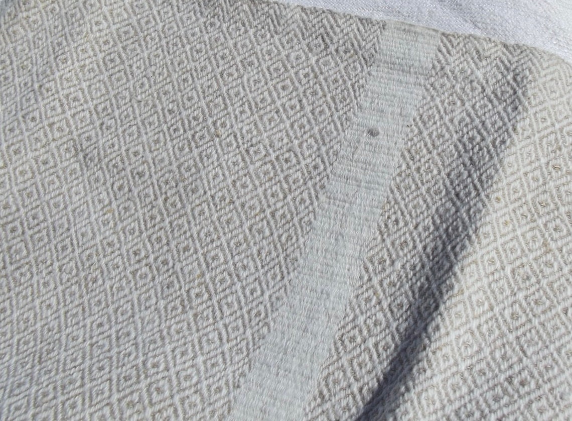 Woven Vintage French Fabric Linen Cloth Textured Basque Country Textile ...