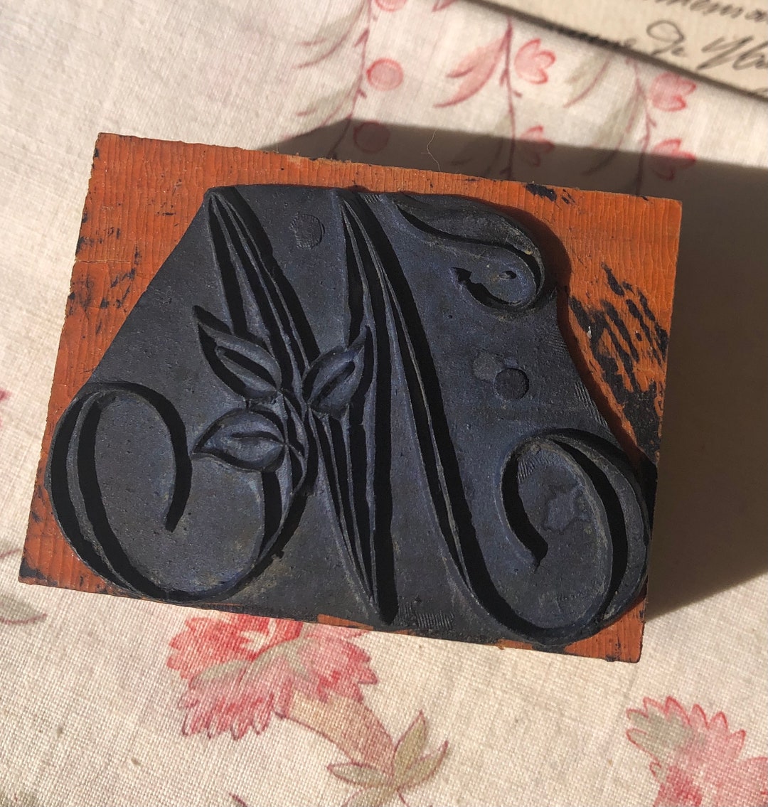 Antique French Monogram Letter M Stamp Fabric Embroidery Trousseau Linen Print - Etsy