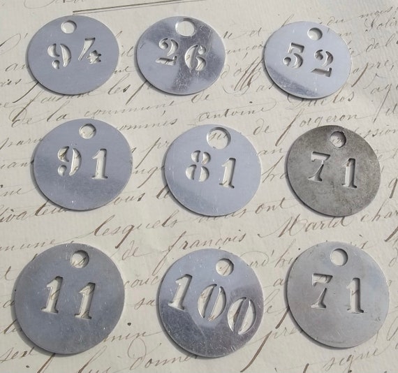 Vintage French Hotel Key Metal Fob Room Number Tag various - Etsy