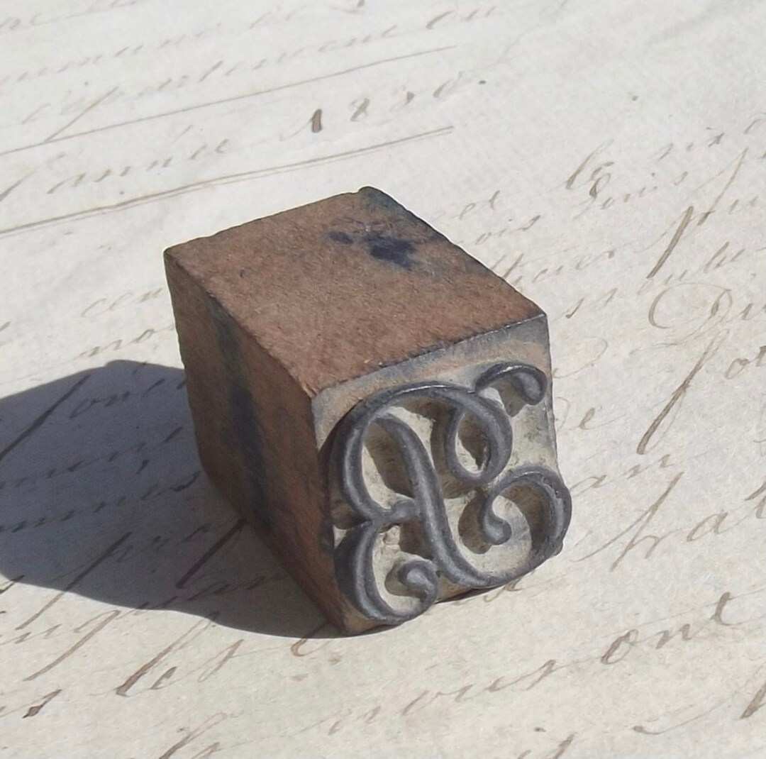 Antique French Monogram Letter B Stamp Embroidery Trousseau Linen ...