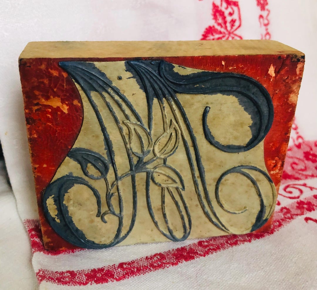 Antique French Monogram Letter M Stamp Fabric Embroidery Trousseau Linen Print - Etsy