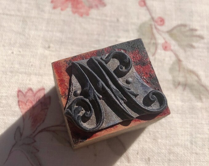 Antique French Monogram Letter M Stamp Fabric Embroidery Trousseau Linen Print - Etsy