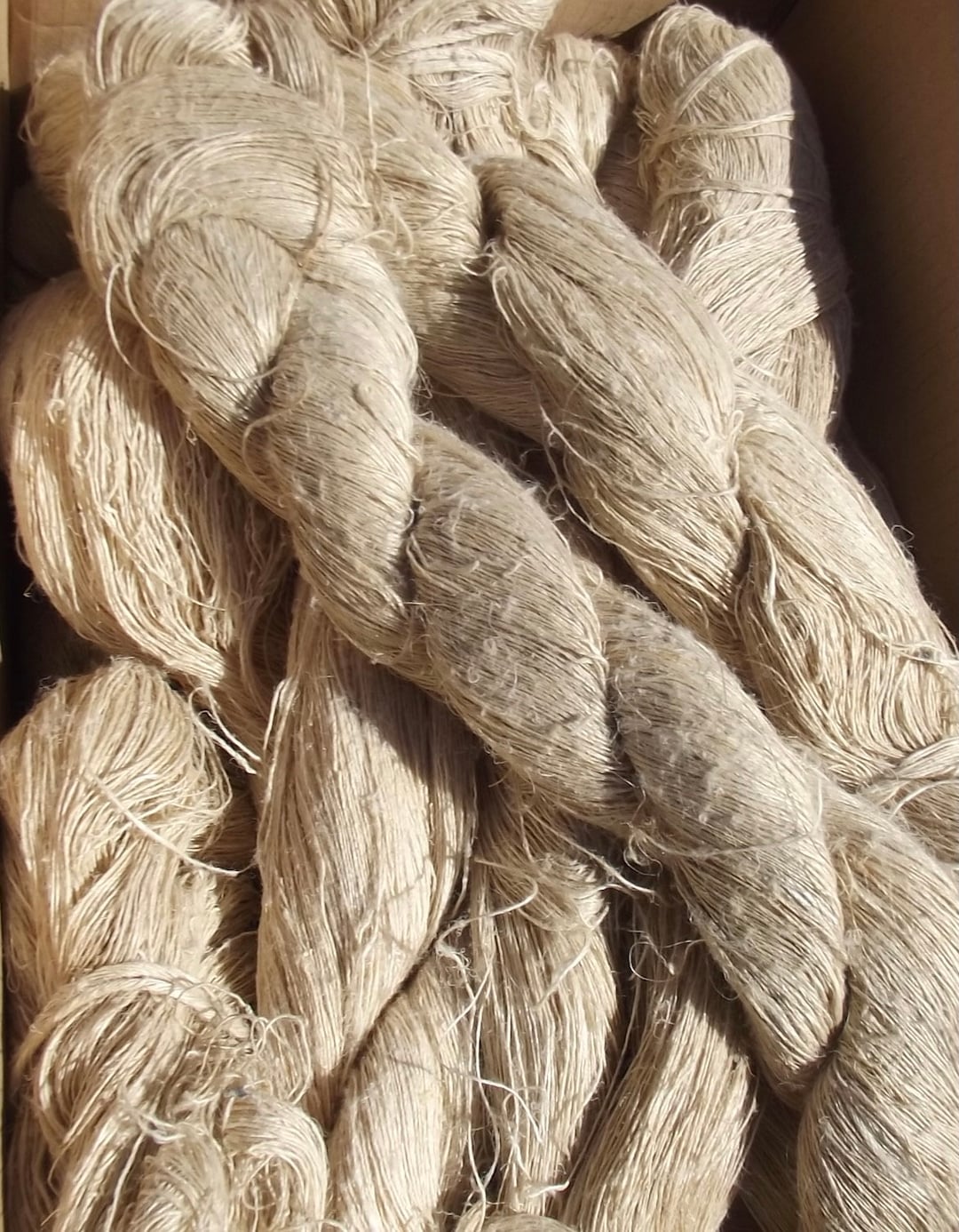 Antique French Thread Linen Yarn Chanvre Skein Hemp Ecru Natural Plait ...