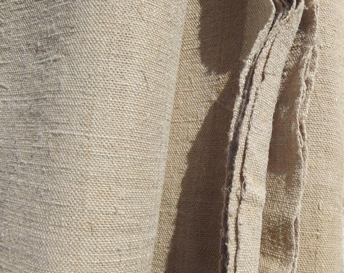 Antique French Rustic Linen Fabric 19th Century Chanvre Hand Woven ...