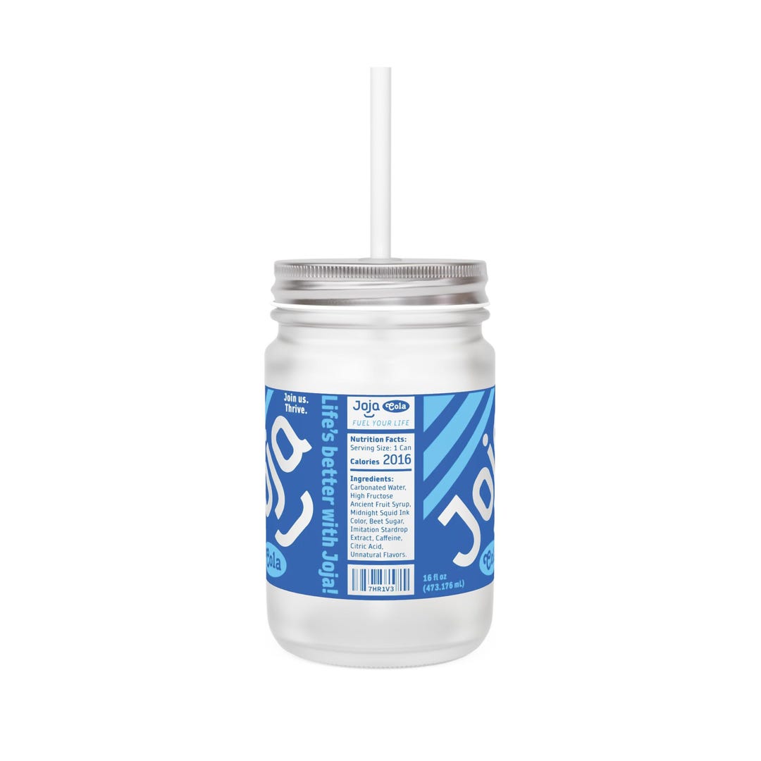 Retro Joja Cola Mason Jar, Vintage Drinkware, Soda-themed Glass, BBQ ...