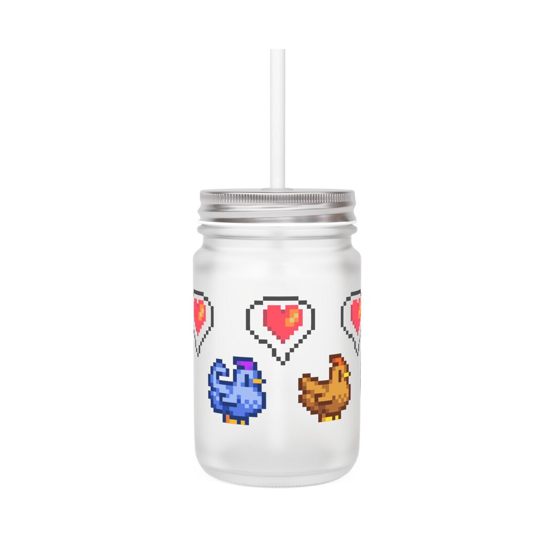 Pixel Art Mason Jar, Cute Drinkware, Farmhouse Style, Retro Kitchen ...