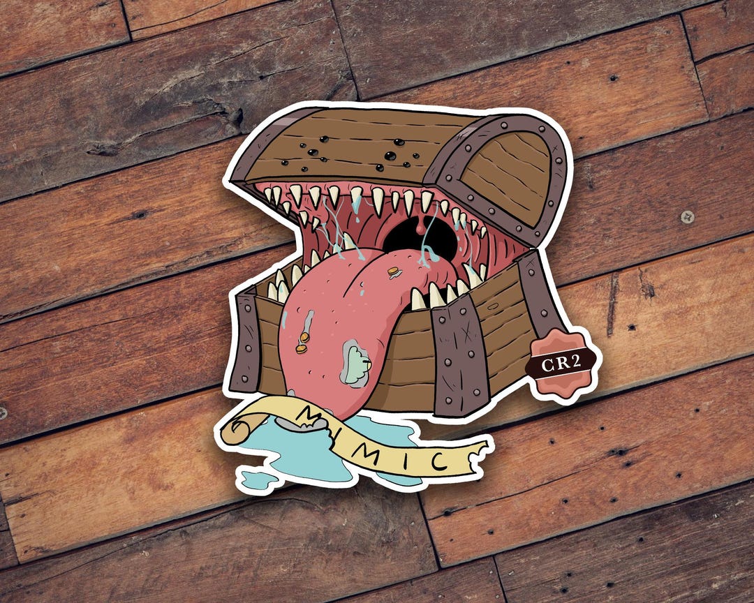 Dnd | Mimic Encounter Hand-drawn Sticker With Challenge Rating | Matte ...