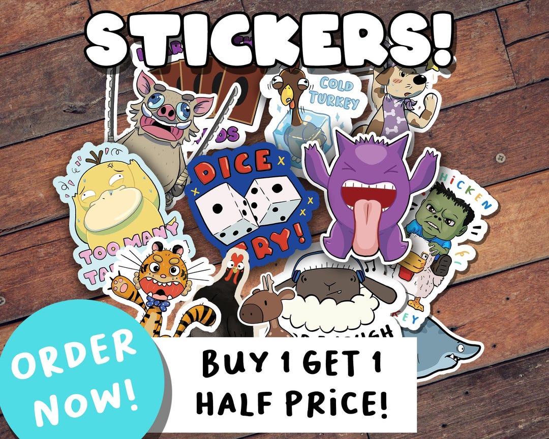 Buy 2 Stickers Get 1 Half Price - Etsy
