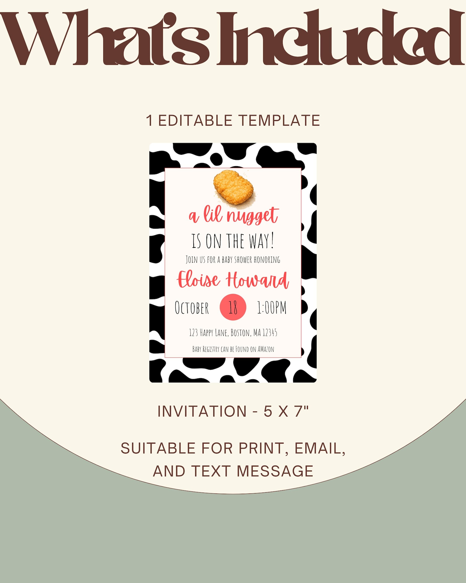 Lil Nugget is on the Way Baby Shower Invitation | Chicken Nugget Baby ...
