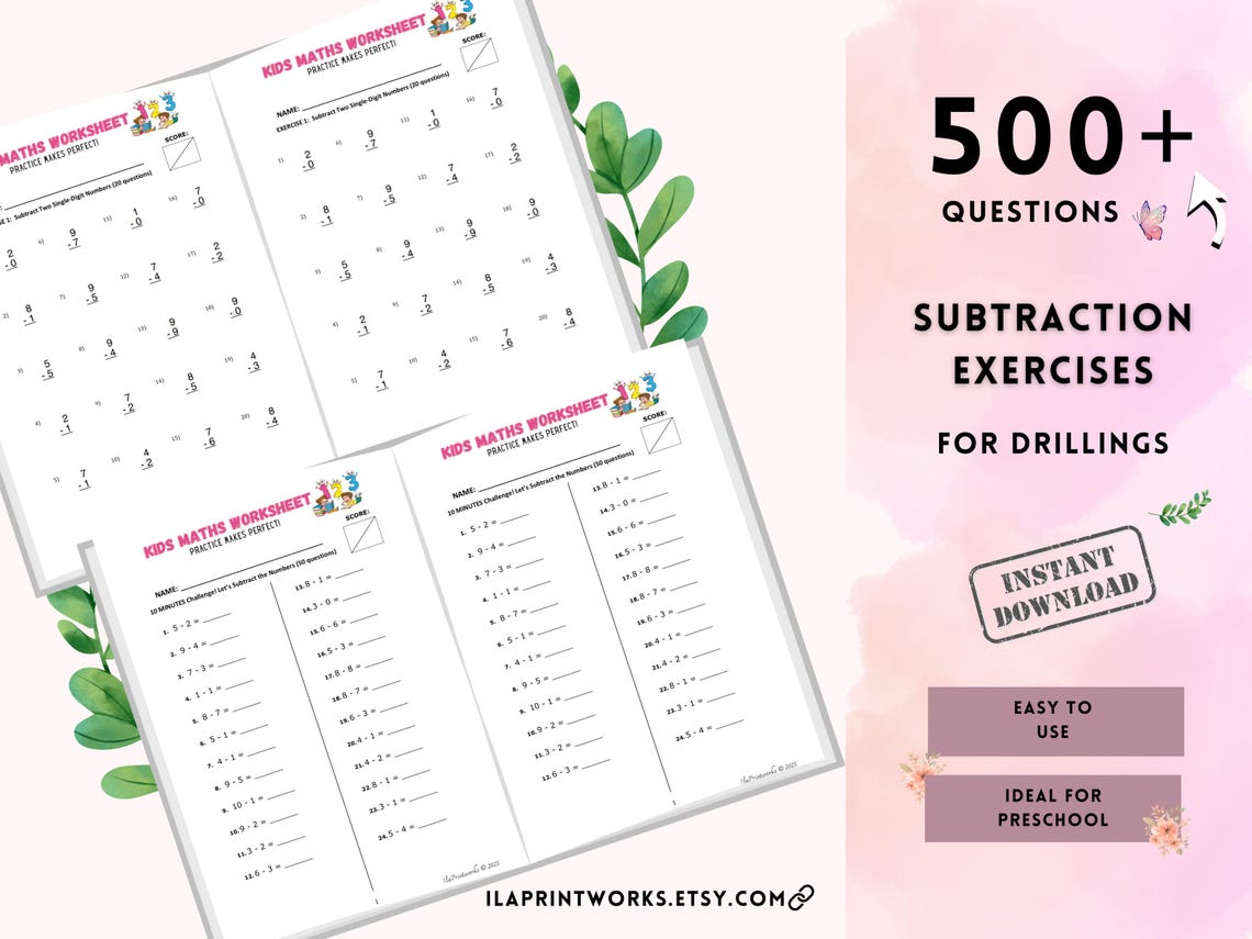 Addition Kids Worksheets Preschool, Math Problems, 1st Grade Single ...