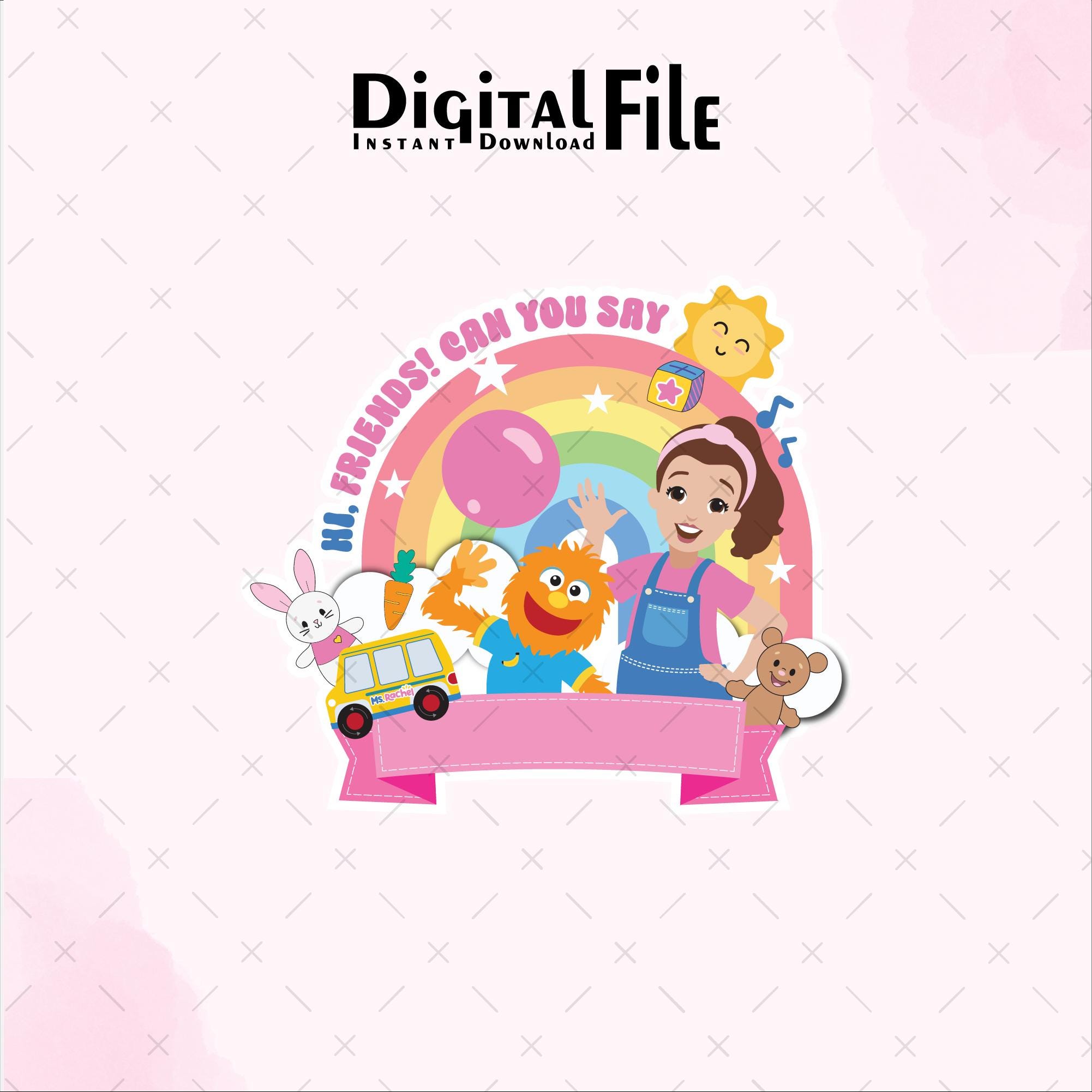 Rachel Hi, Friends! Can You Say Png Clipart Topper Birthday Party - Etsy