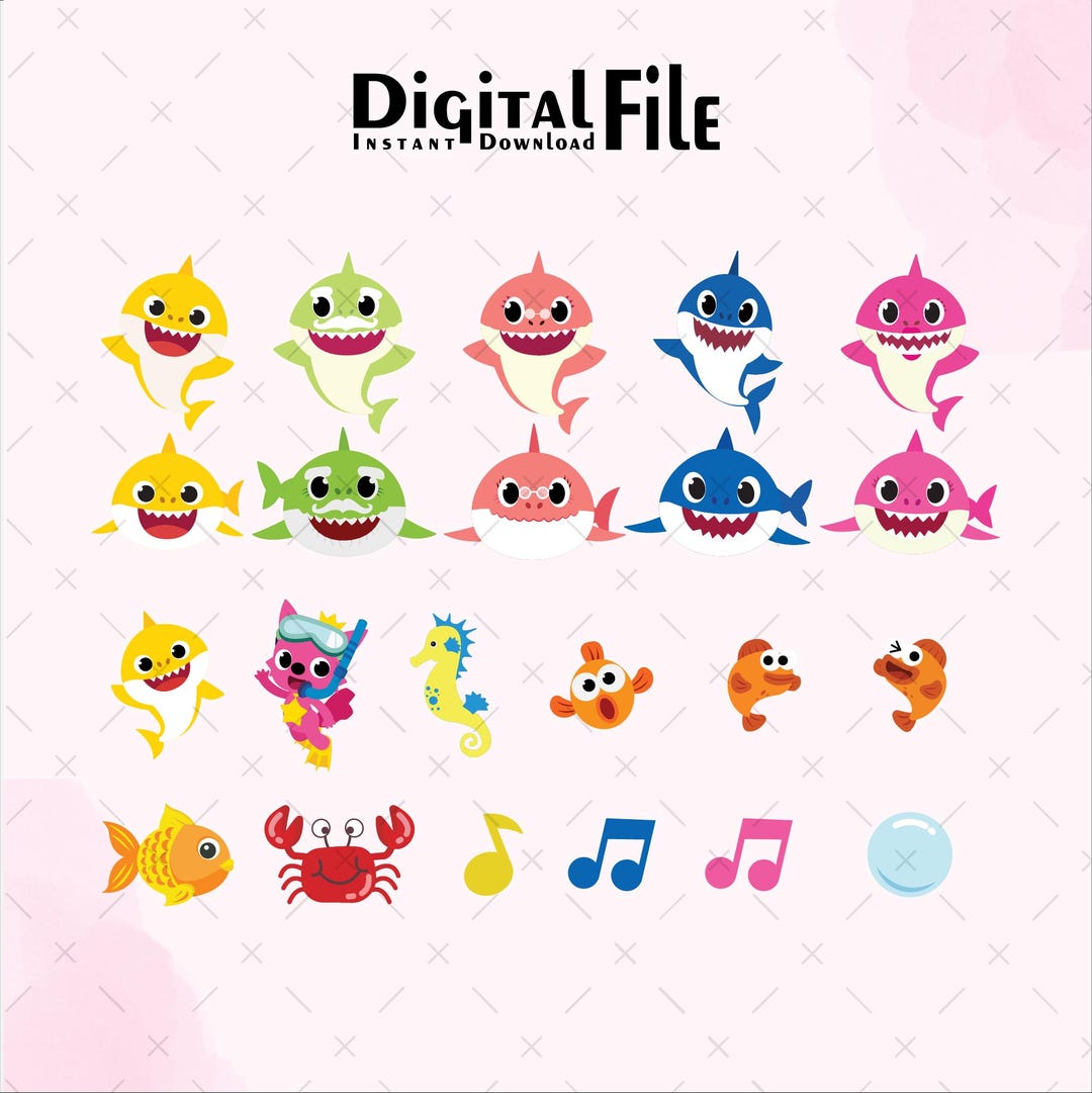 Shark Family Svg Shark Svg Png Bundle Clipart Instant Download - Etsy UK