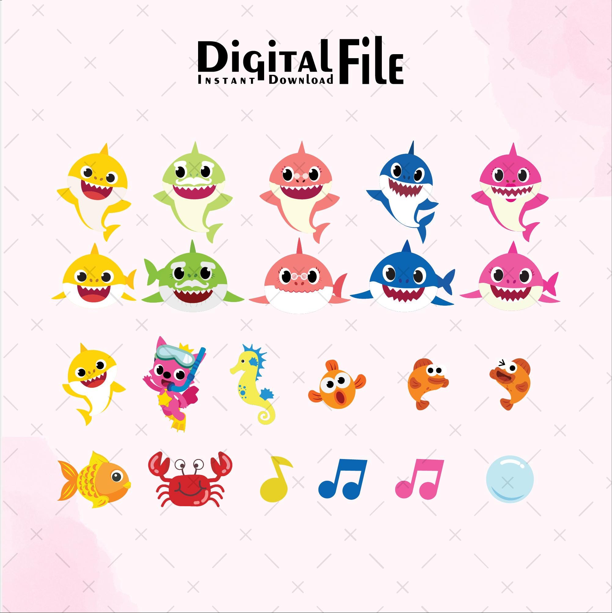 Shark Family Svg Shark Svg Png Bundle Clipart Instant Download - Etsy