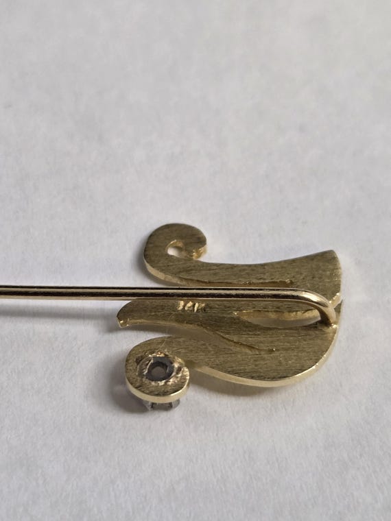 Antique 14K Gold Diamond Stick Pin – Art Nouveau Mono… - Gem