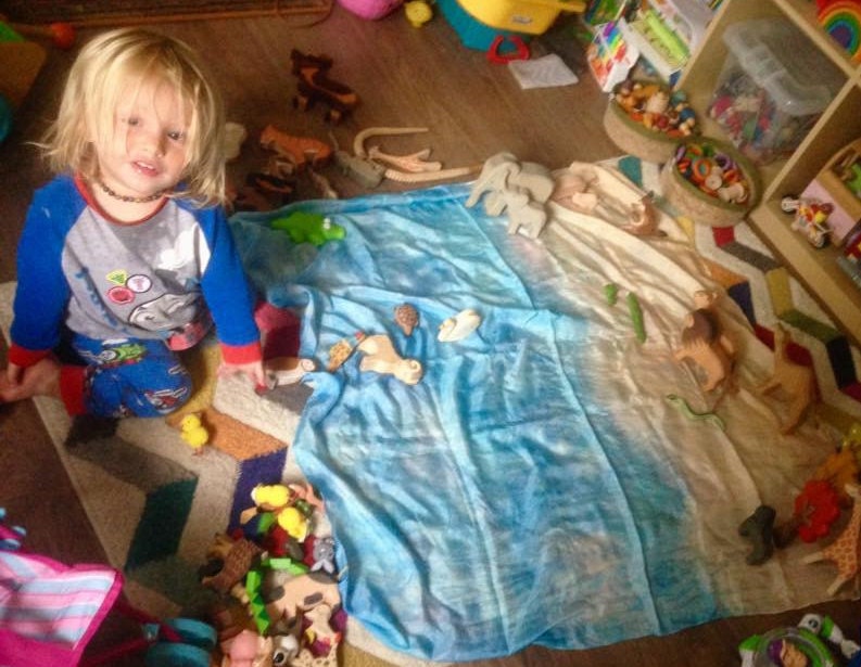 Playsilk Pastel Beach Playsilk ~ Play Mat ~ocean ~ Hand Dyed ~ Waldorf ...