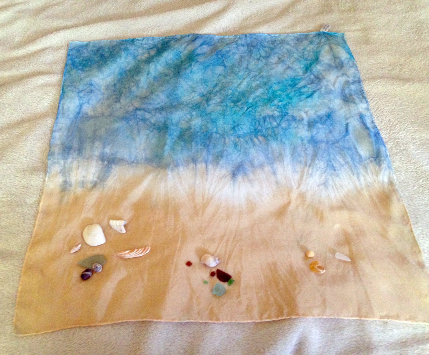 Playsilk Pastel Beach Playsilk ~ Play Mat ~ocean ~ Hand Dyed ~ Waldorf ...