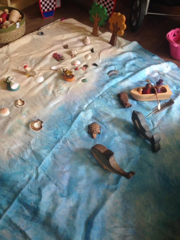 Playsilk Pastel Beach Playsilk ~ Play Mat ~ocean ~ Hand Dyed ~ Waldorf ...