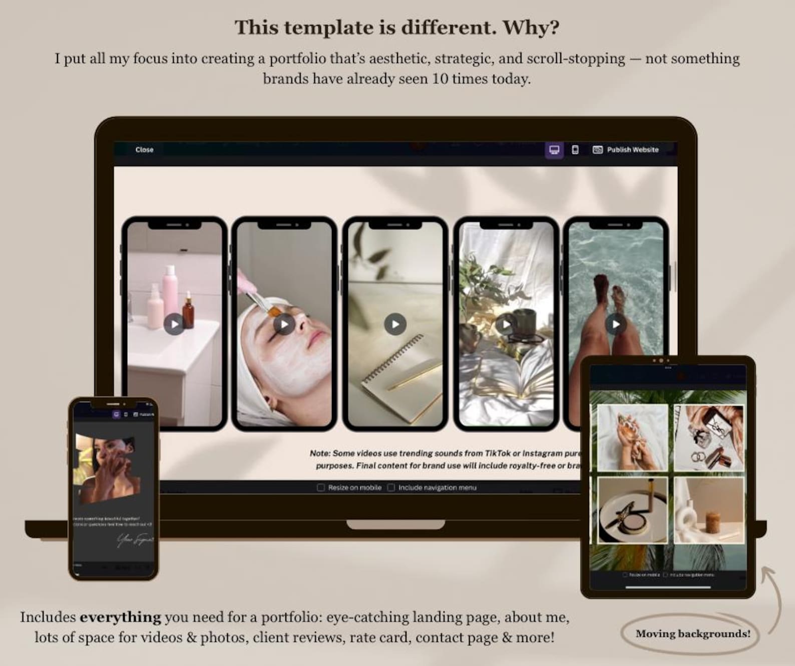 Aesthetic UGC Portfolio Template for Canva | Fully Editable Media Kit ...
