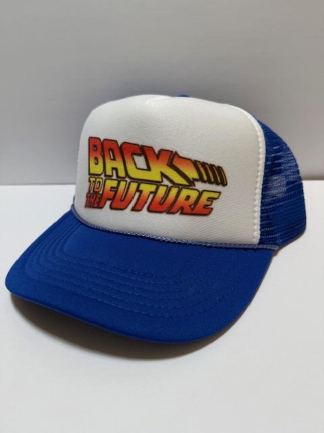 Back to the Future Trucker Hat Mesh Vintage Snapback Hat Blue - Etsy
