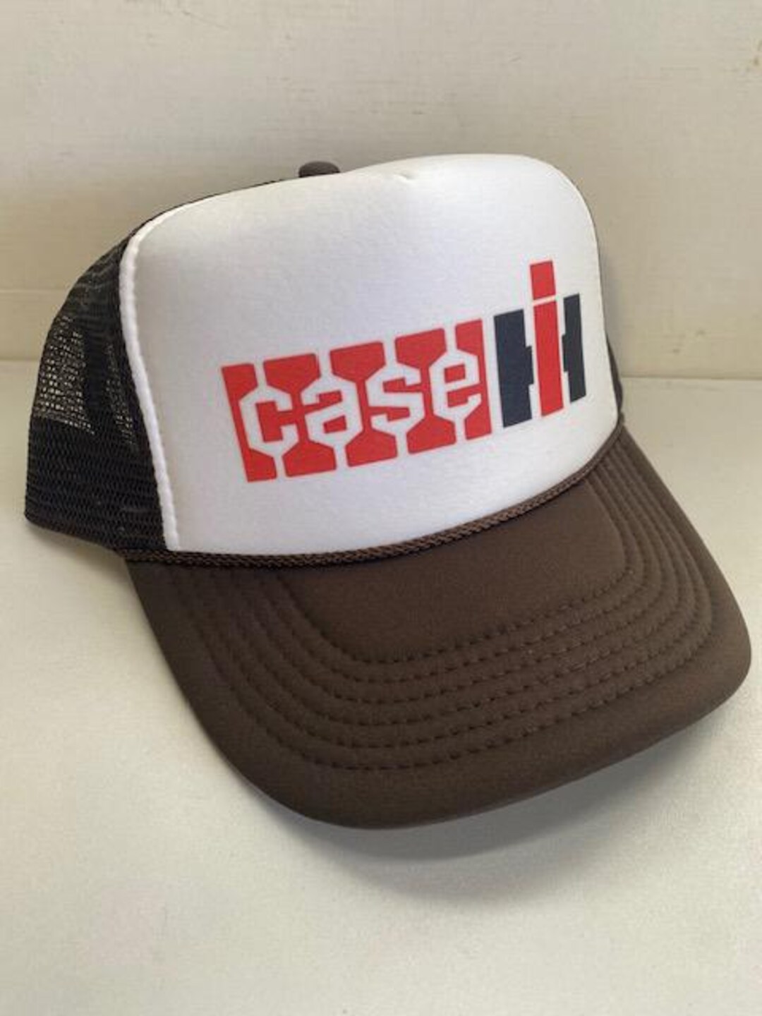 Case Trucker Hat Mesh Vintage Snapback Hat Brown - Etsy