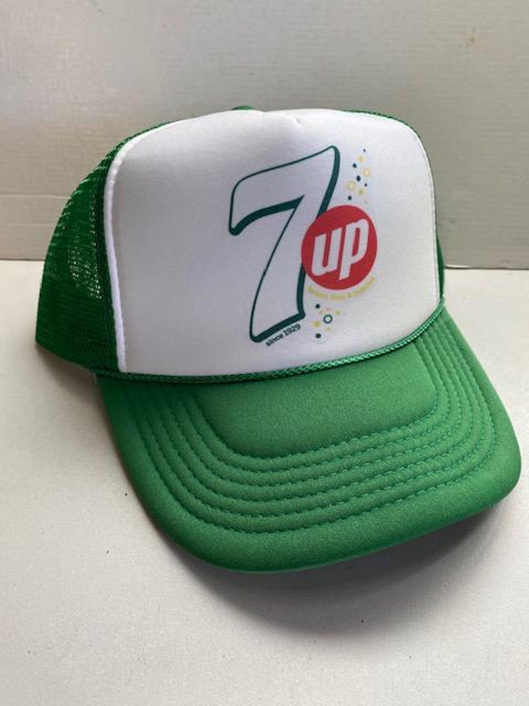 7up Trucker Hat Mesh Vintage Snapback Hat Green - Etsy
