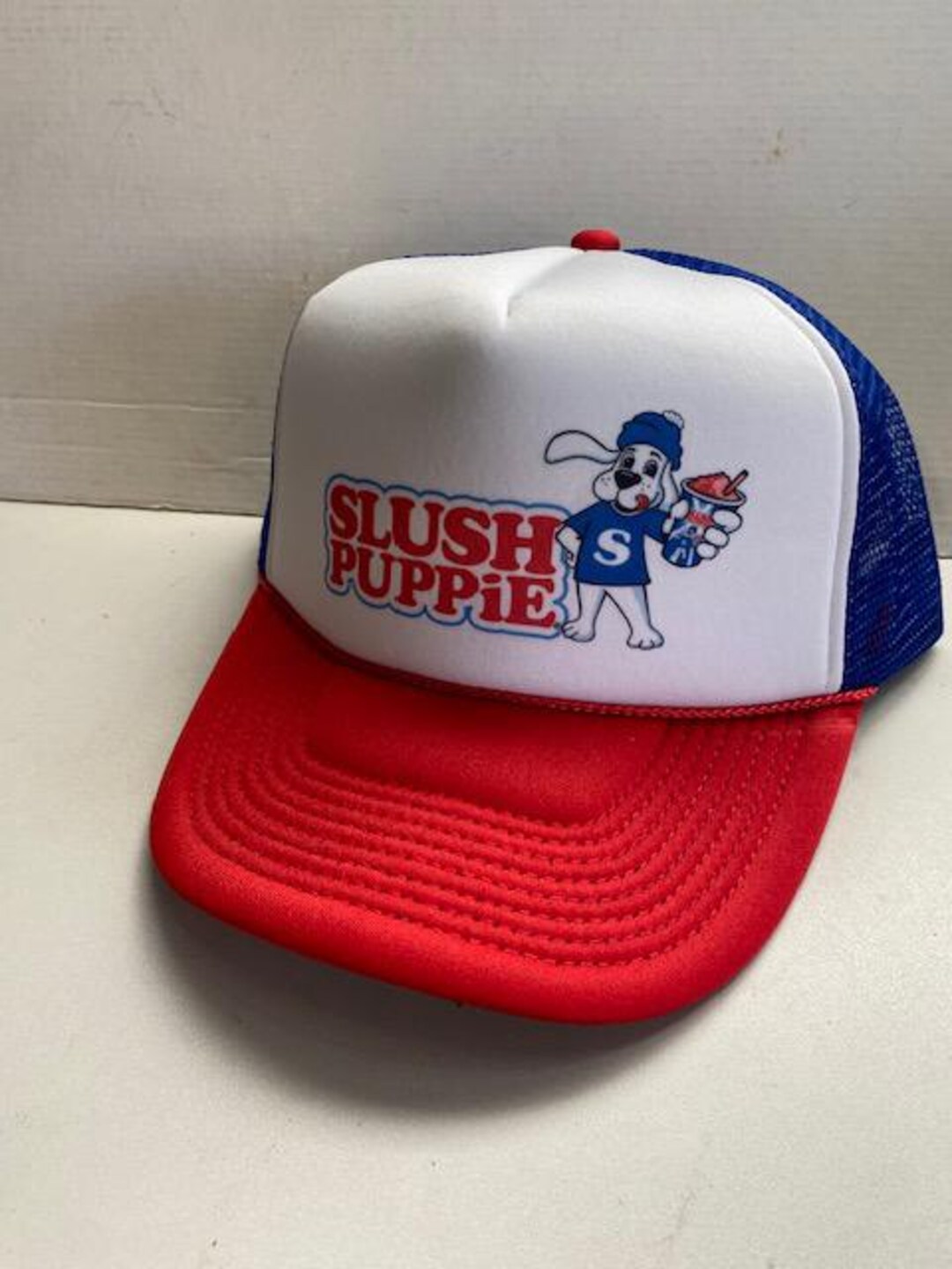 Slush Puppie Hat Mesh Vintage Snapback Hat Red/blue - Etsy