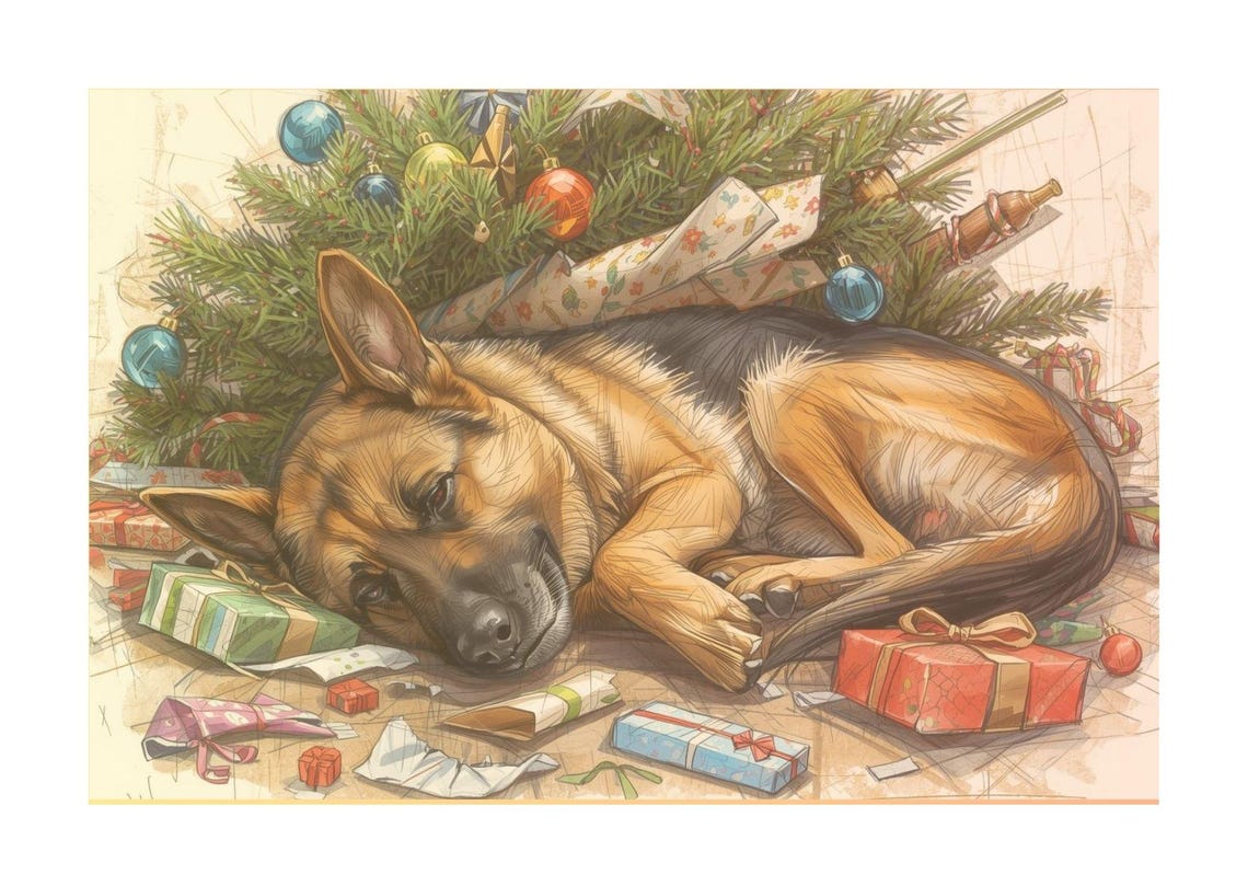 German Shepard Christmas Cards | Printable PDF + MP4 - Etsy