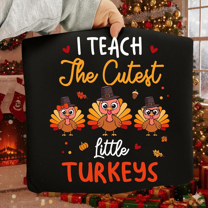 I Teach the Cutest Little Turkeys Clipart Bundle - Thanksgiving PNG ...