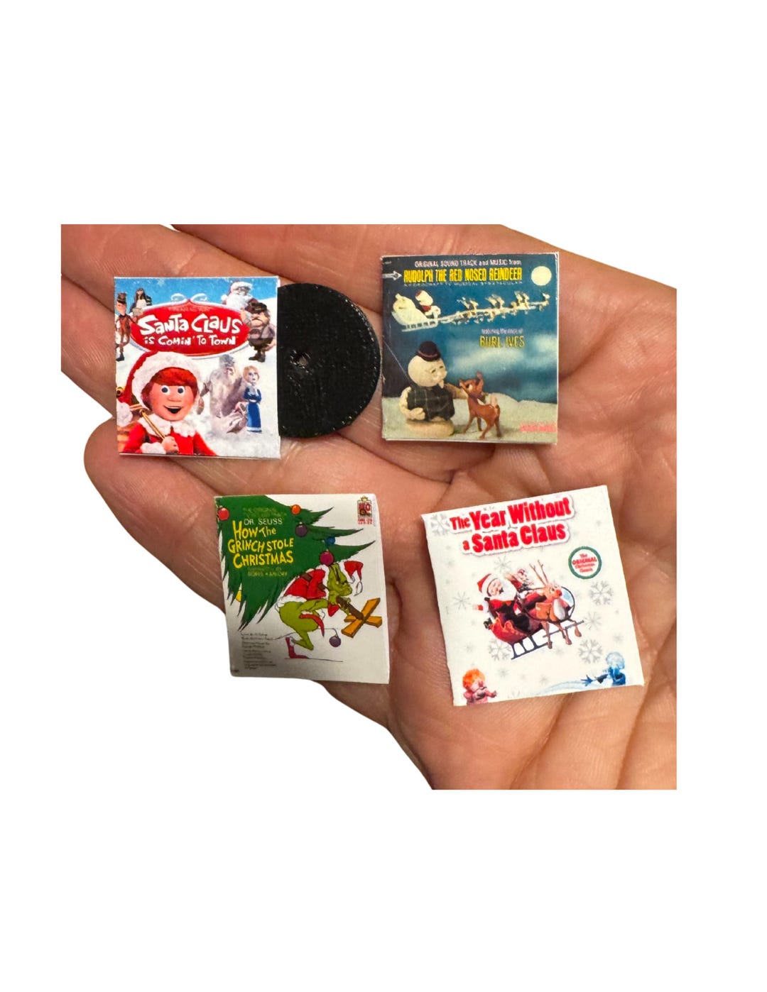 Miniature 1:12 Scale Christmas Classic Animated Movies Vinyl Records ...