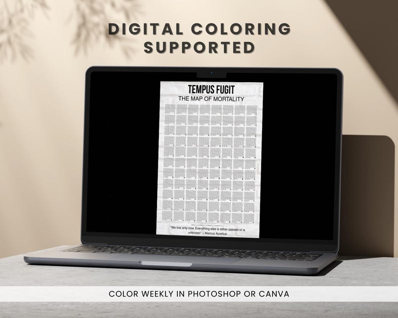 Tempus Fugit Life Calendar Printable | Map of Mortality Weeks Tracker ...