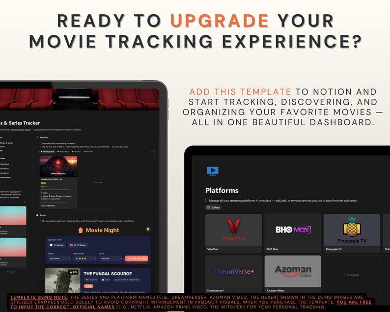 Notion Movies & Series Tracker Template - Etsy
