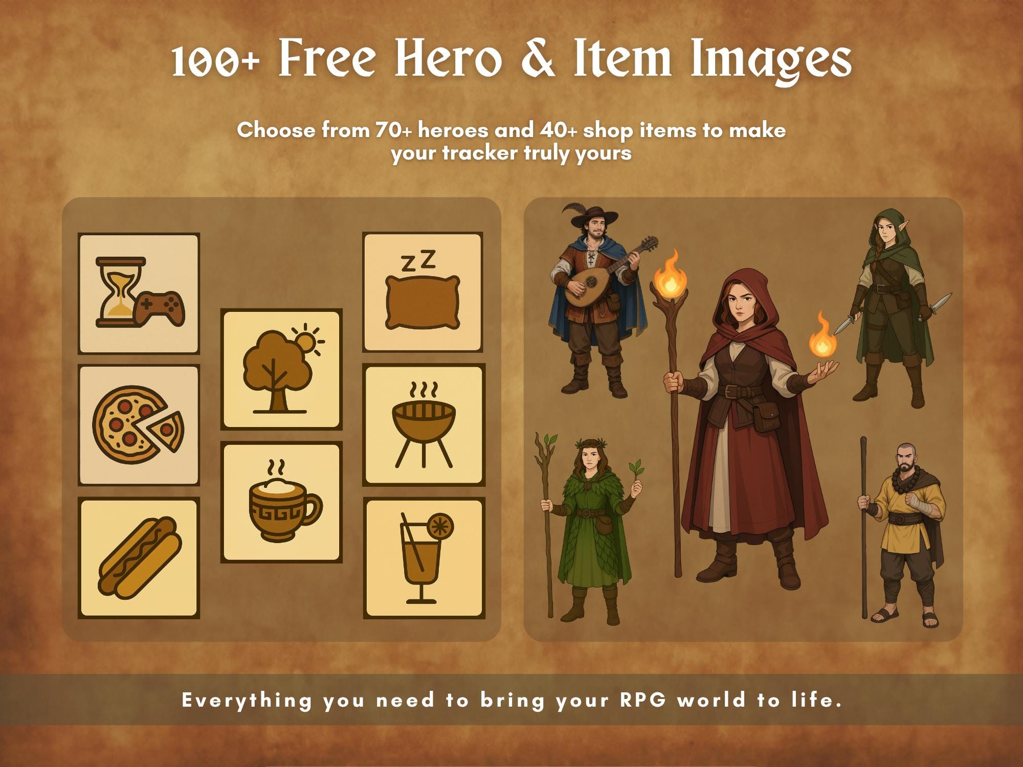 RPG Productivity Bundle – Gamified Google Sheets Habit Tracker + 100 ...