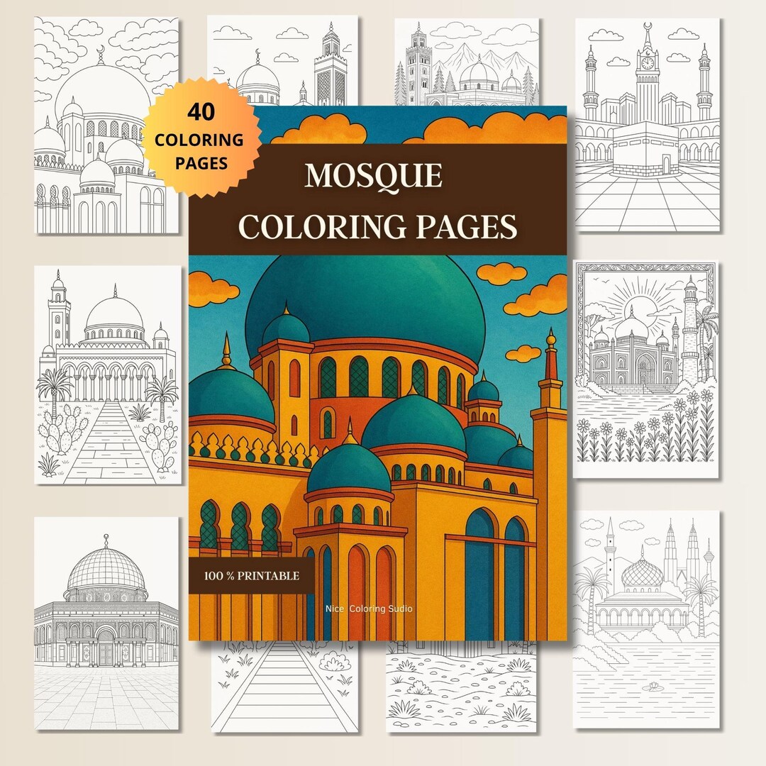 40 Mosque Coloring Pages – Creative and Relaxing Activity for Kids and ...