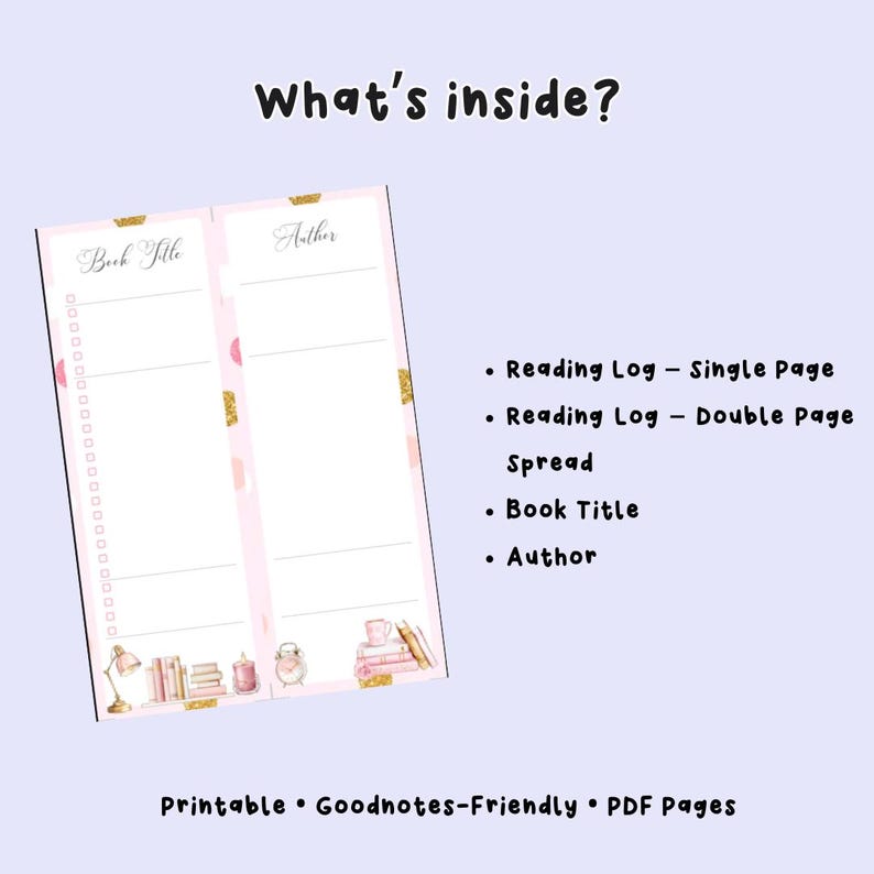 Book Review & Reading Log Bundle | Printable Book Journal Pages ...