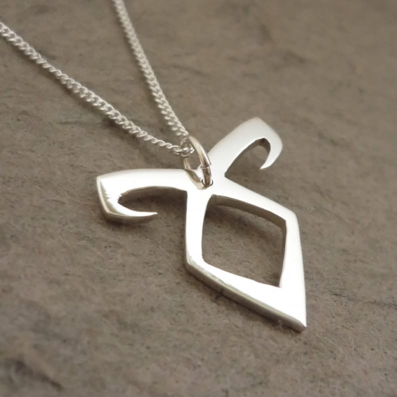 Angelic Rune Sterling Silver Handmade Pendant - Etsy