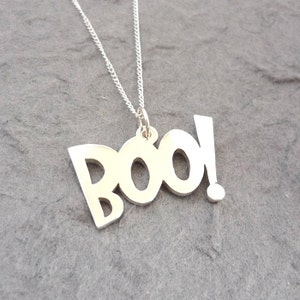 BOO Sterling Silver Handmade Pendant - Etsy