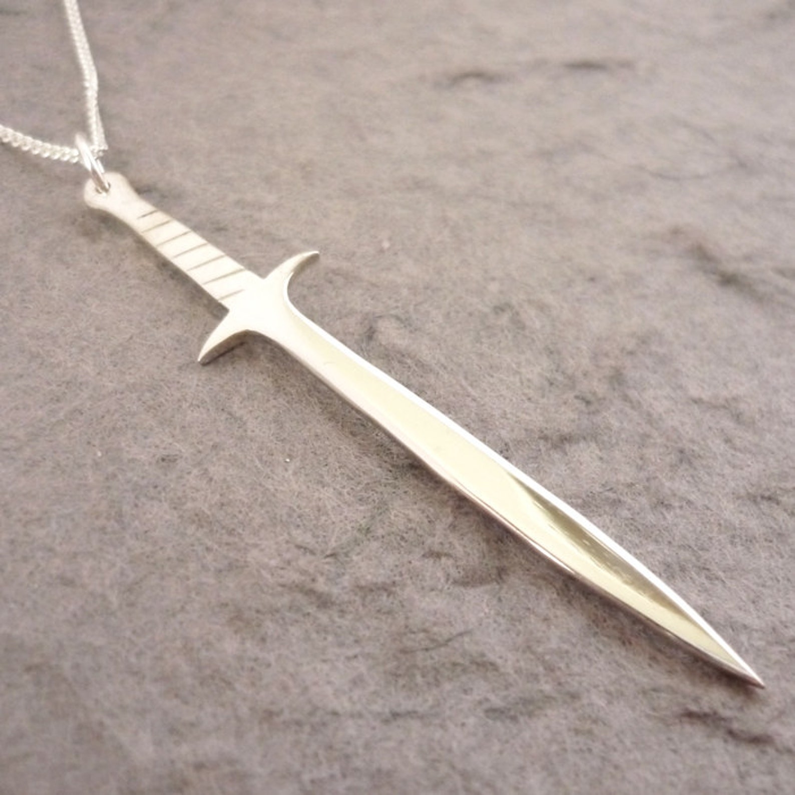 Sting-style Sterling Handmade Sword Pendant - Etsy