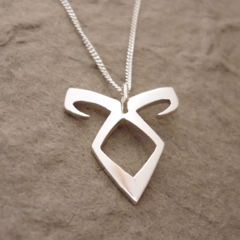 Angelic Rune Sterling Silver Handmade Pendant - Etsy