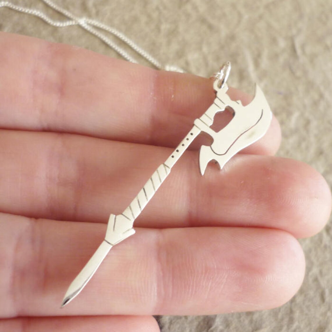 Detailed Scythe Sterling Silver Pendant - Etsy