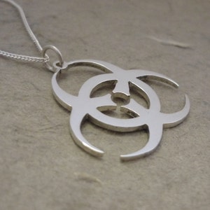 Sterling Silver Simple Biohazard Symbol Pendant on Chain - Etsy