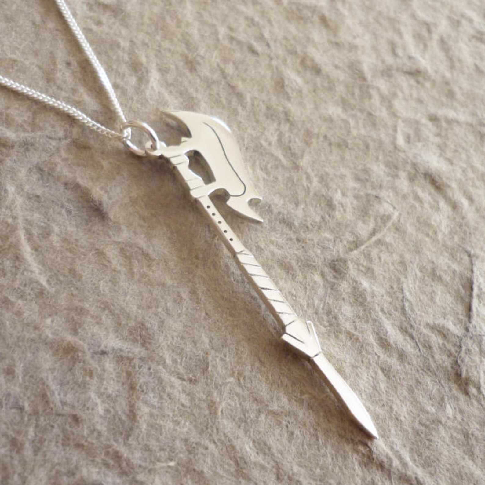 Detailed Scythe Sterling Silver Pendant - Etsy