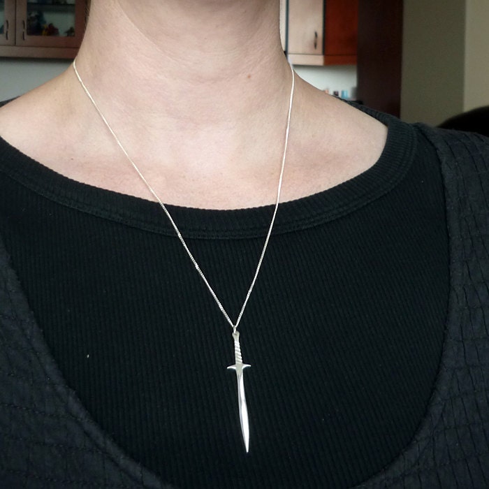 Sting-style Sterling Handmade Sword Pendant | Etsy