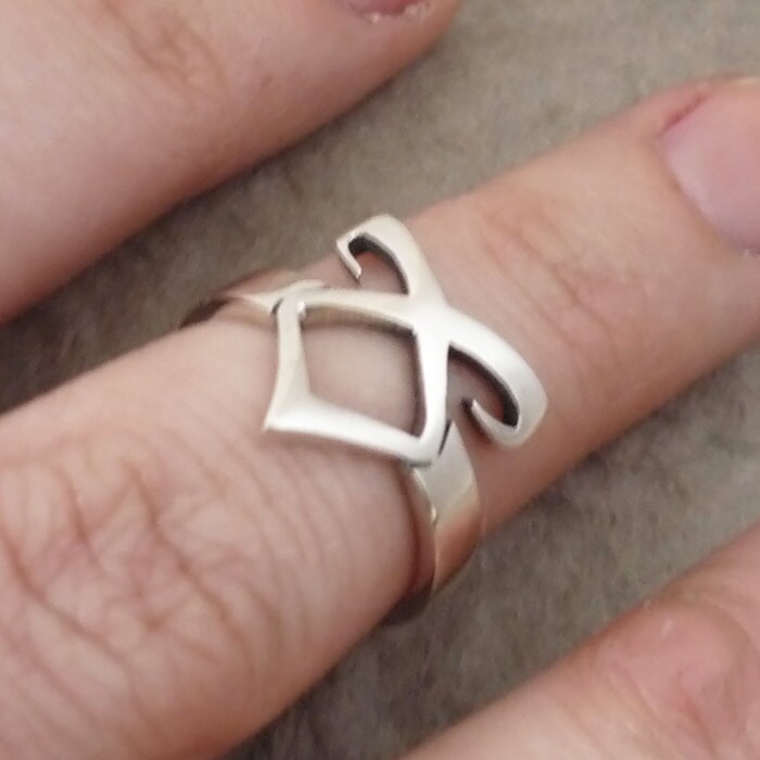 Angelic Rune Sterling Silver Handmade Ring | Etsy