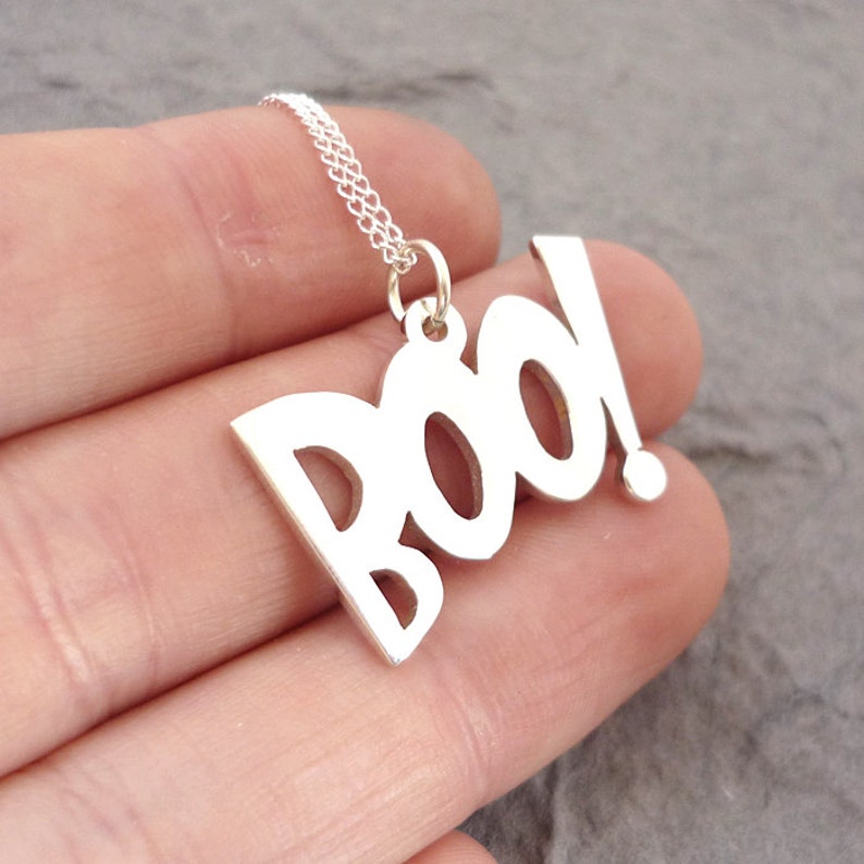 BOO Sterling Silver Handmade Pendant - Etsy