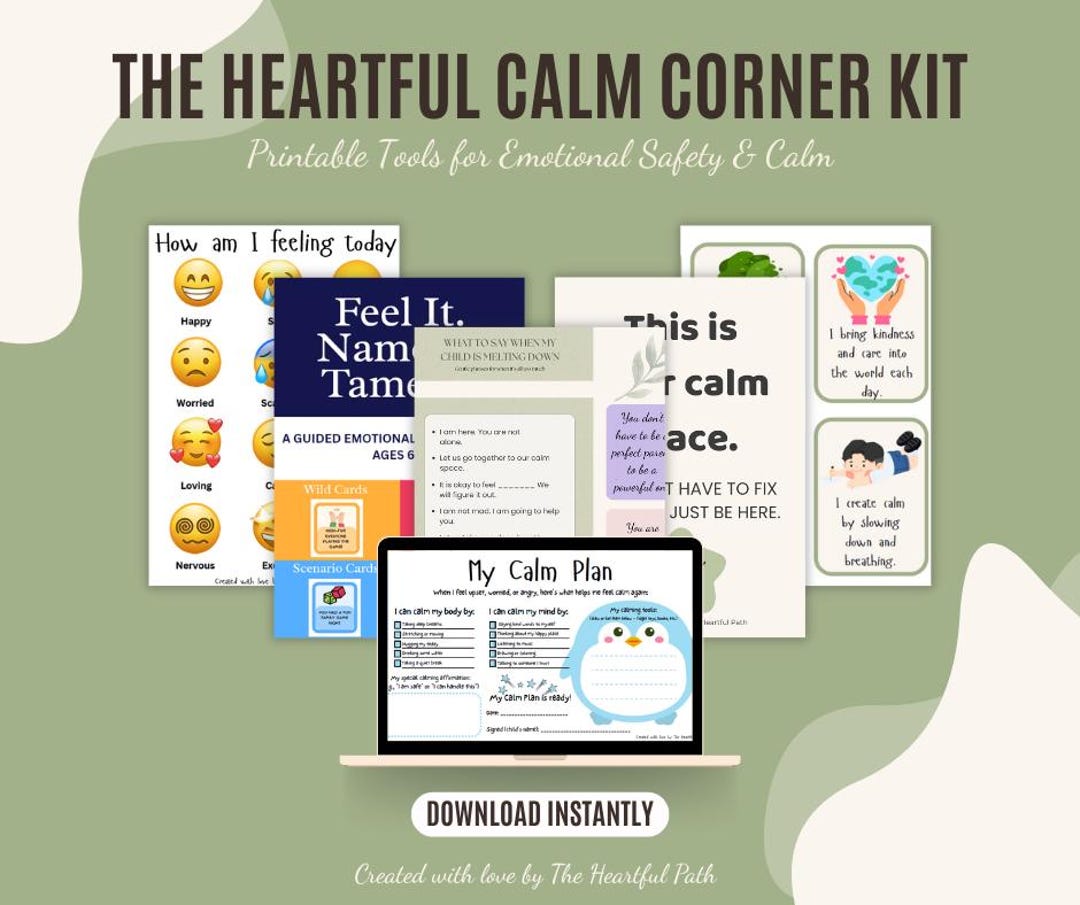 The Heartful Calm Corner Kit – 9 Printable Tools for Emotional ...