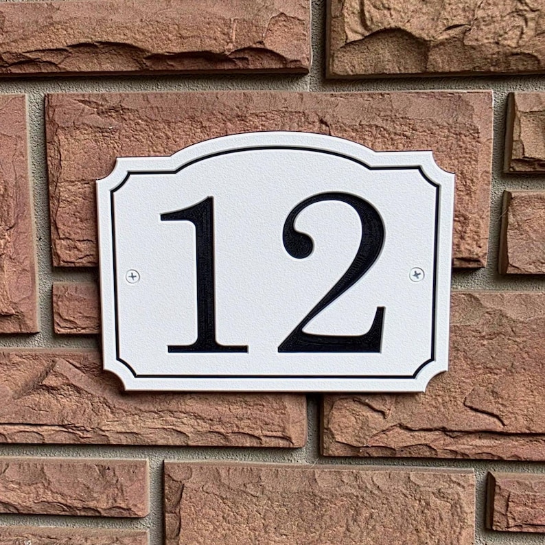 Classic Engraved House Number Sign, Premium Custom Horizontal Address ...