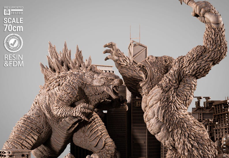 Godzilla Vs Monster Diorama: STL Model for 3D Printing - Etsy