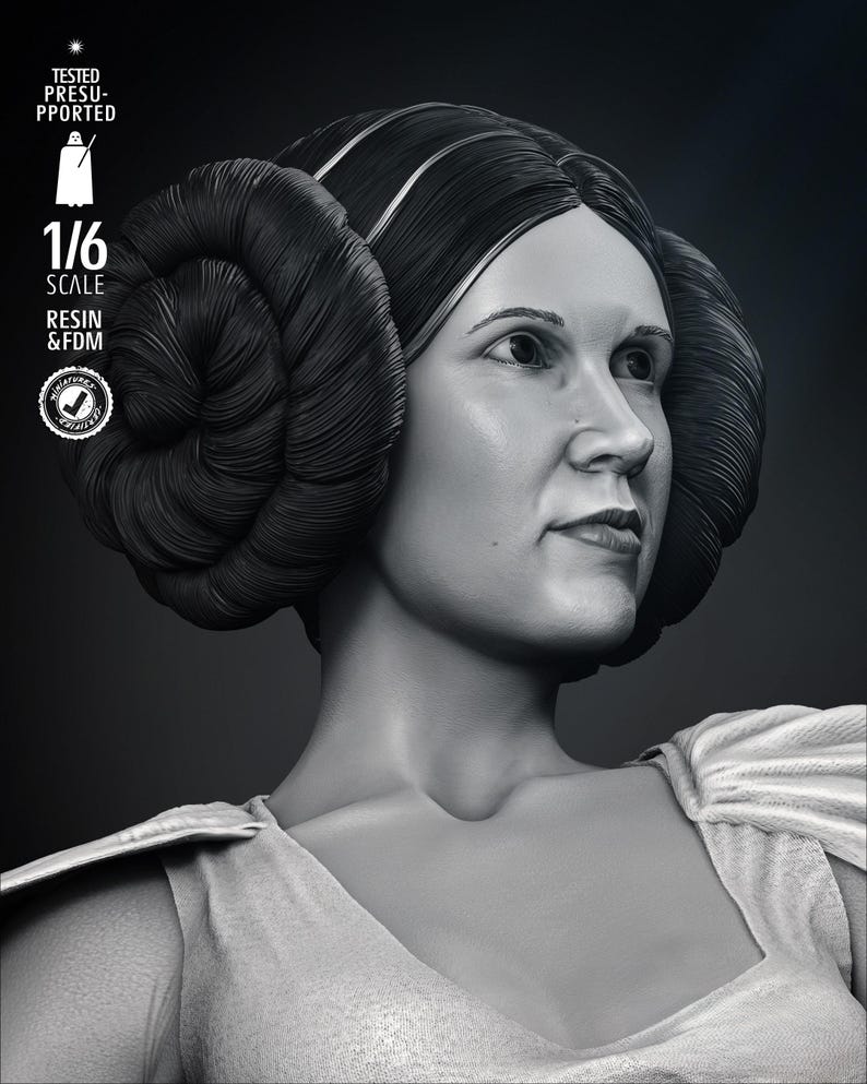Leia From Star Wars - STL Model for Resin Printer Figure 3D Printing ...